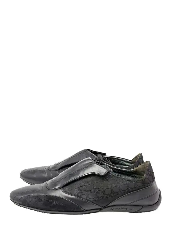 FERRAGAMO Gancini Canvas Slip-on Sneakers - Black