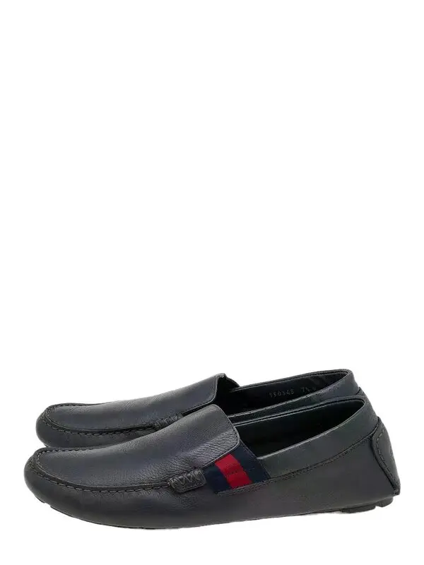 Gucci Web Stripe Loafers - Grey