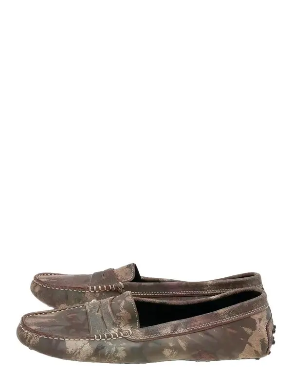 TOD'S Printed Penny Loafers - Brown