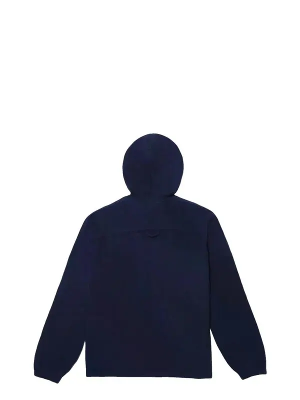 RIER Fleece-texture Pouch-pocket Hoodie - Blue