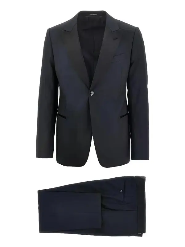 Emporio Armani Peak-lapel Single-breasted Suit - Blue