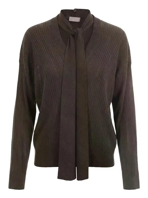 Liu Jo Ribbed Knit V-neck Sweater - Green
