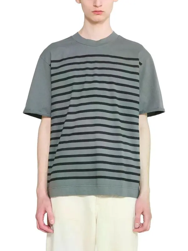 MARGARET HOWELL Overdye Stripe T-shirt - Grey
