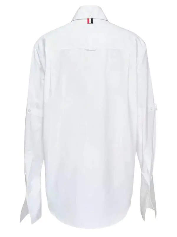 Thom Browne Button-down Armbands Shirt Dress - White