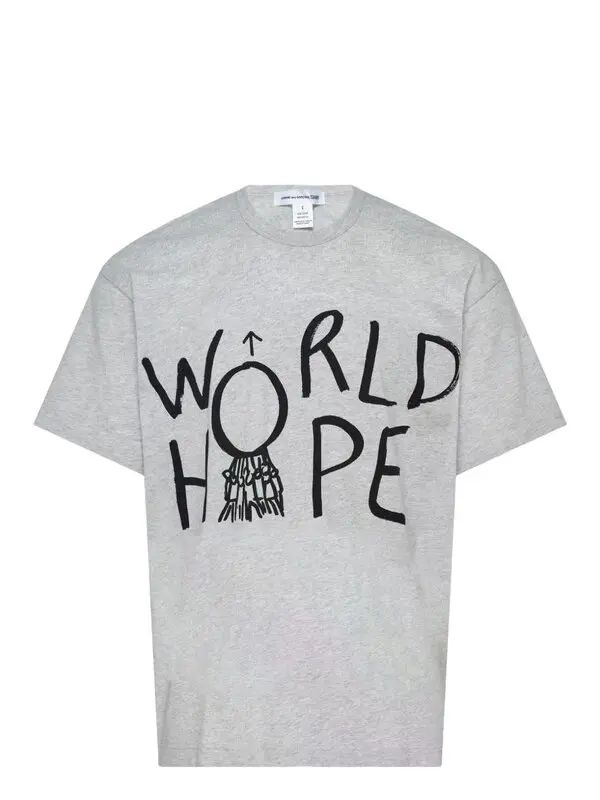 Comme Des Garçons Oversized Slogan-print T-shirt - Grey