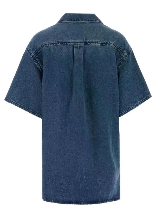 Alexander Wang Short-sleeve Shirt Mini Dress - Blue