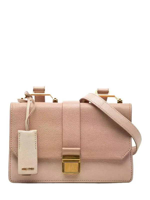 Miu Miu Bi-color Goatskin Madras Crossbody Bag - Brown