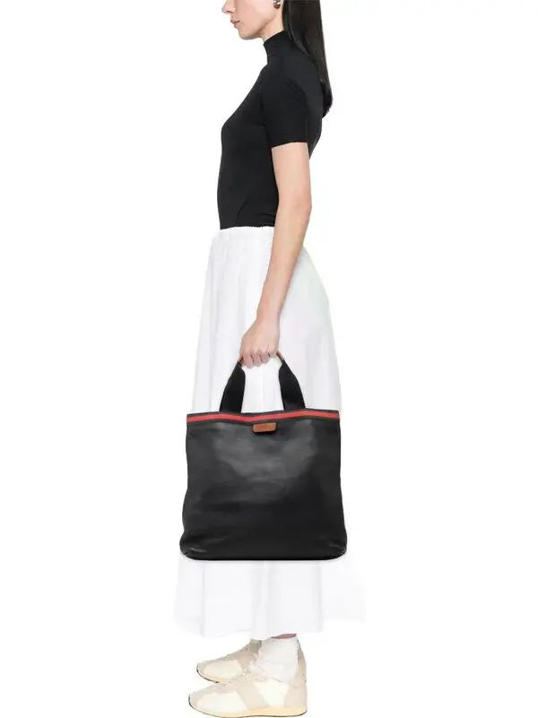 Gucci Calfskin Web Tote Bag - Black
