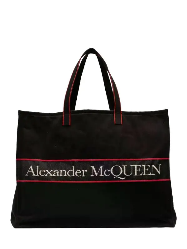 Alexander McQueen Cotton East West Selvedge Tote Bag - Black