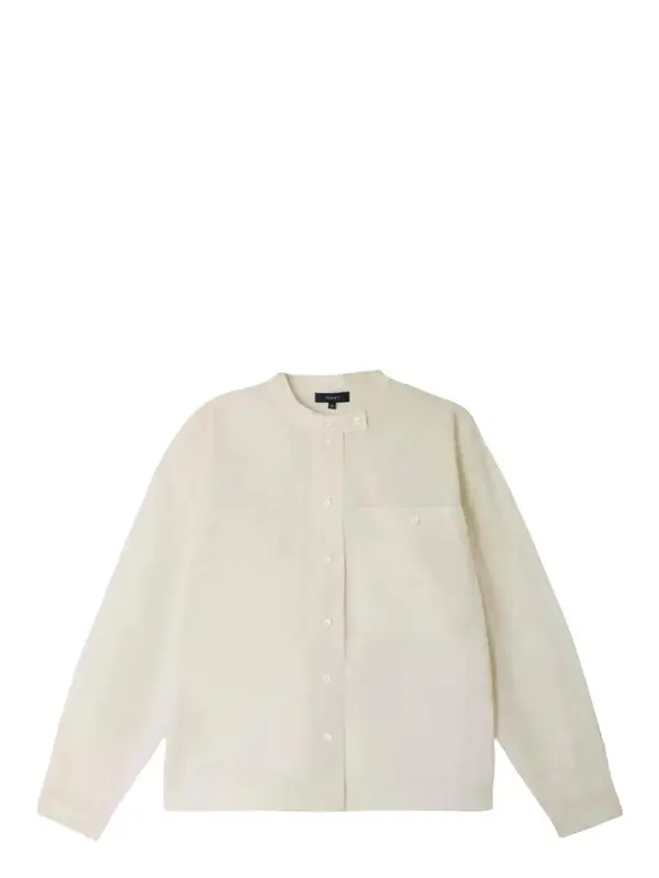Soeur Off-white Band Collar Shirt - Neutrals