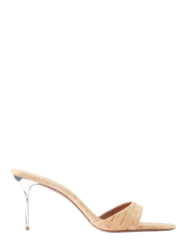 Paris Texas Lidia Cork-effect Stiletto Sandals - Neutrals