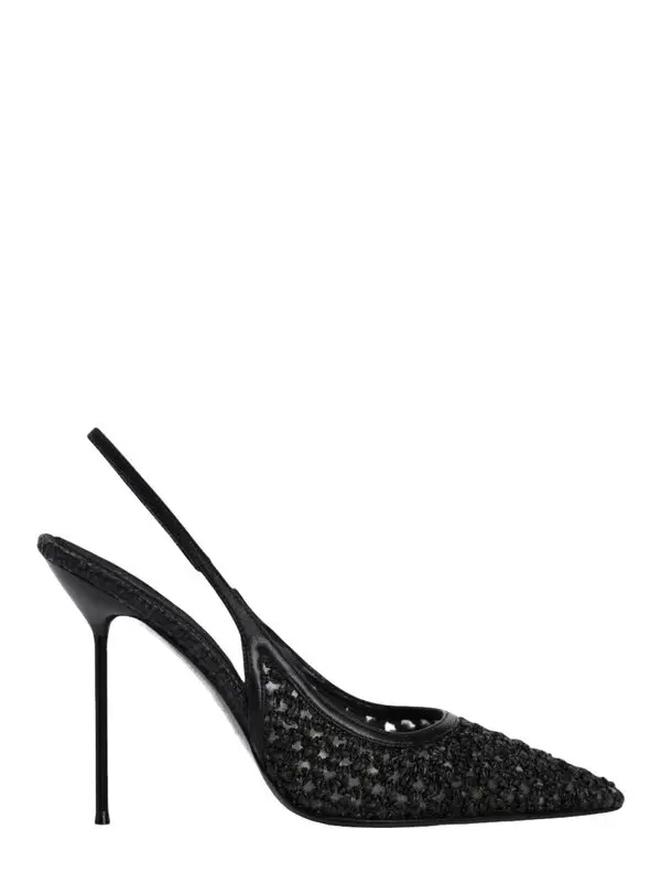 Paris Texas Lidia Woven Slingback Sandals - Black