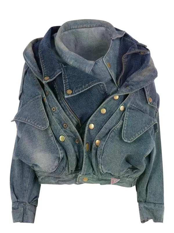 AUGUST BARRON Layered-panel Deconstructed Jacket - Blue