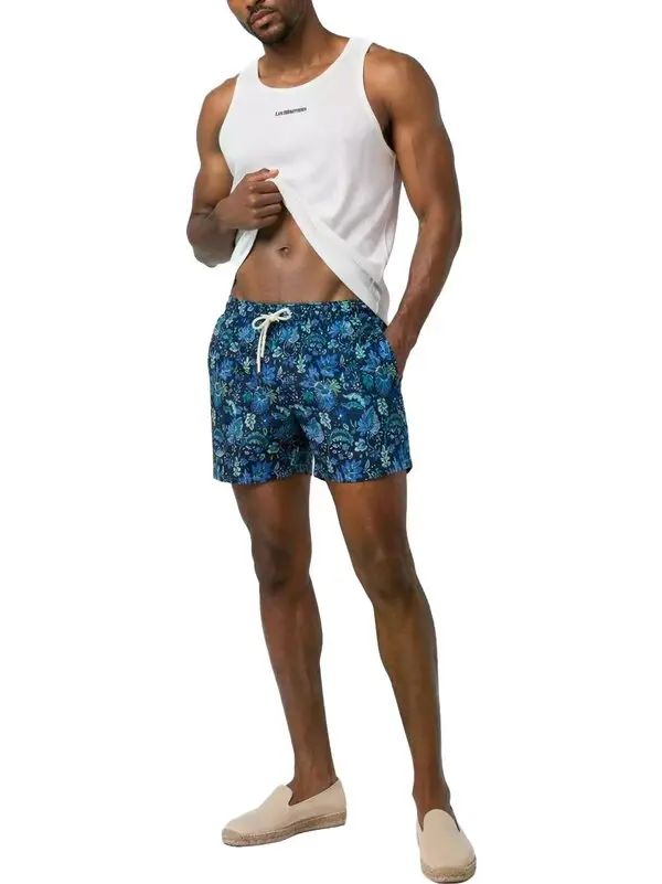 LES HÉRITIERS Floral Print Swim Shorts - Blue
