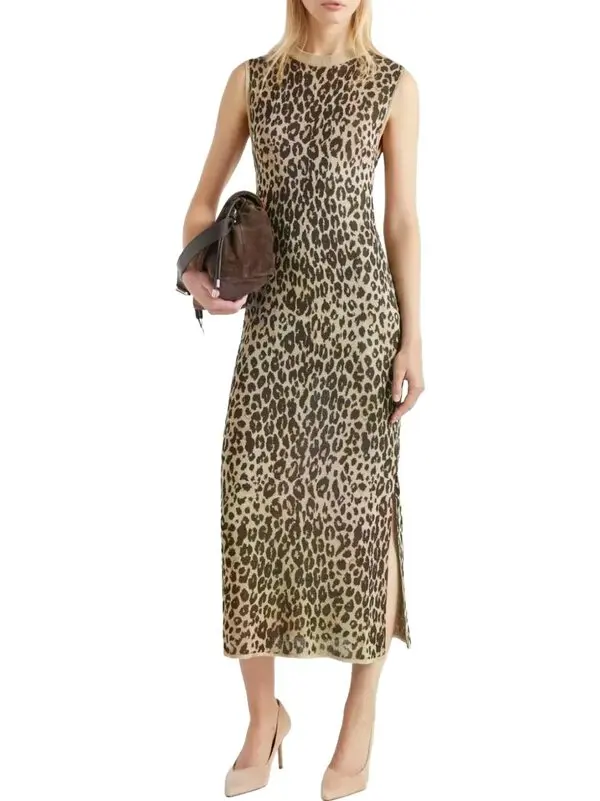 Marella Sleeveless Leopard-print Dress - Neutrals
