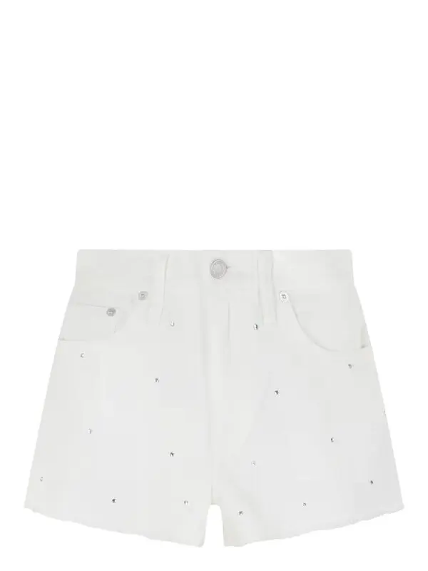 MC2 SAINT BARTH Musa Crystal-embellished Frayed-edge Shorts - White