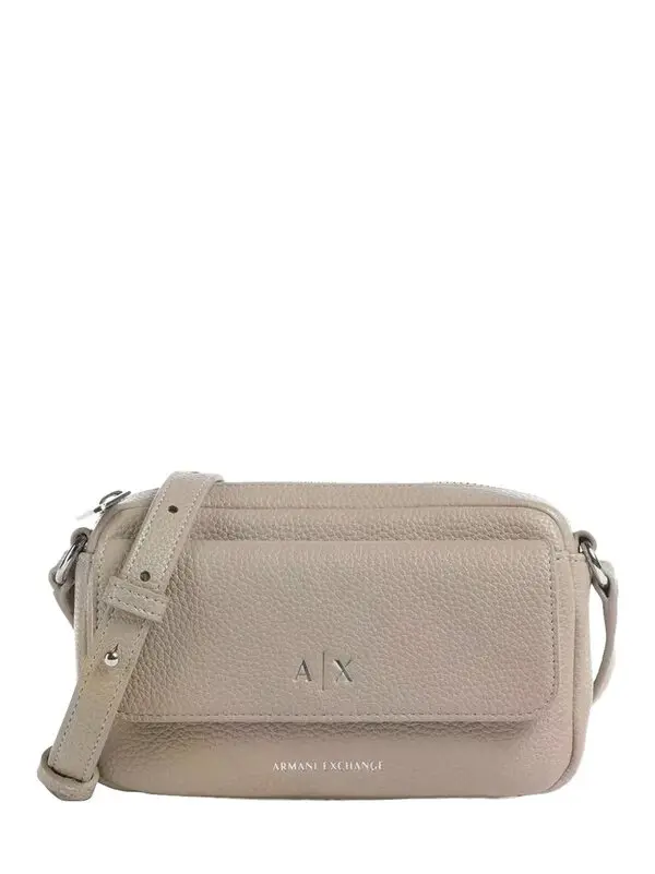Armani Exchange Pebbled Leather Crossbody Bag - Neutrals