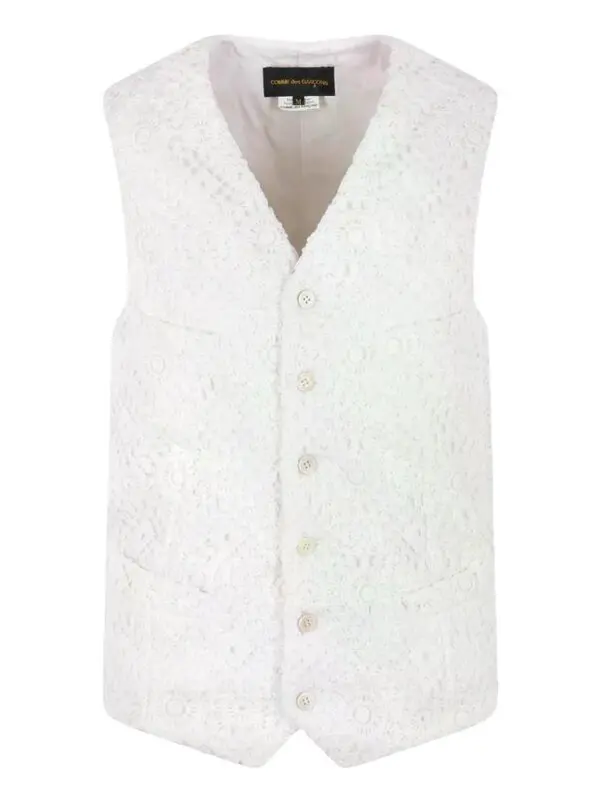 Comme Des Garçons Crochet-knit Waistcoat - Neutrals
