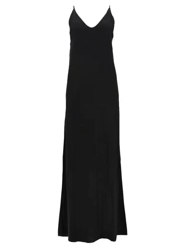 NUDE Spaghetti Strap V-neck Dress - Black