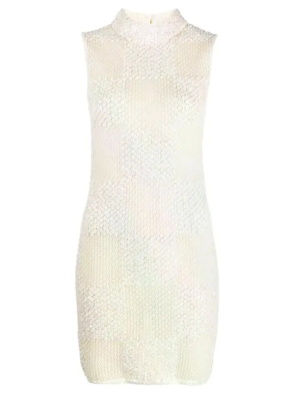 Casablanca Sequin-embellished Knit Dress - Neutrals