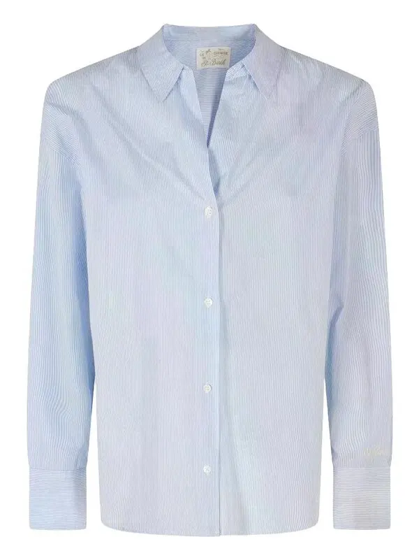 MC2 SAINT BARTH Vertical Stripes Shirt - Blue