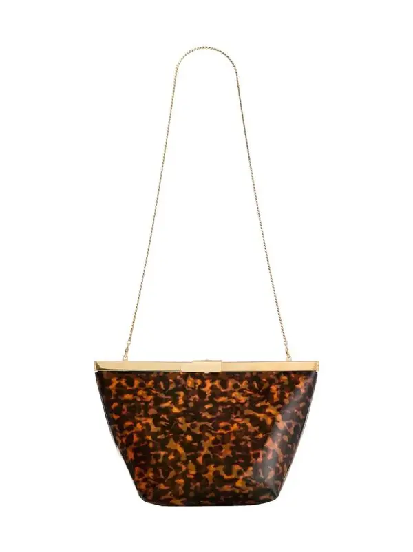 JIMMY CHOO Ganache Tortoiseshell-effect Clutch Bag - Brown