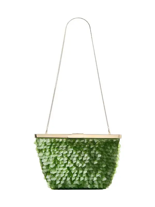 JIMMY CHOO Sequin-embellished Clutch Bag - Green