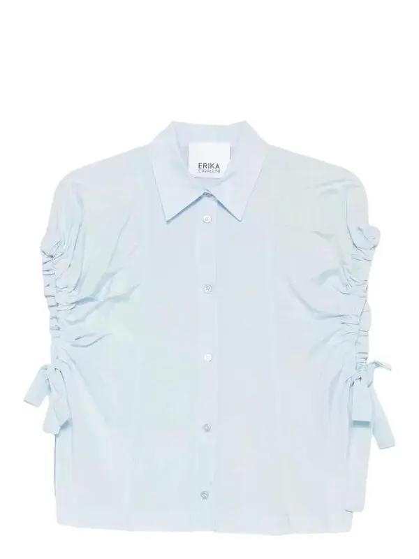 Erika Cavallini Ruched Sleeve Shirt - Blue