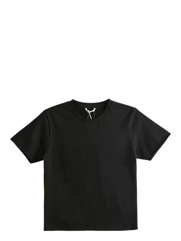 Auralee Raw-edge Short-sleeve T-shirt - Black