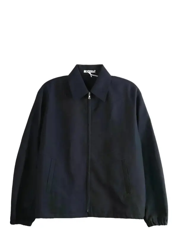 Auralee Zip-up Elasticated Hem Jacket - Blue
