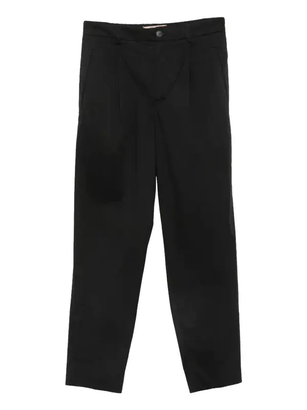 BONHEUR Pleated Trousers With Elasticated Waist - Black