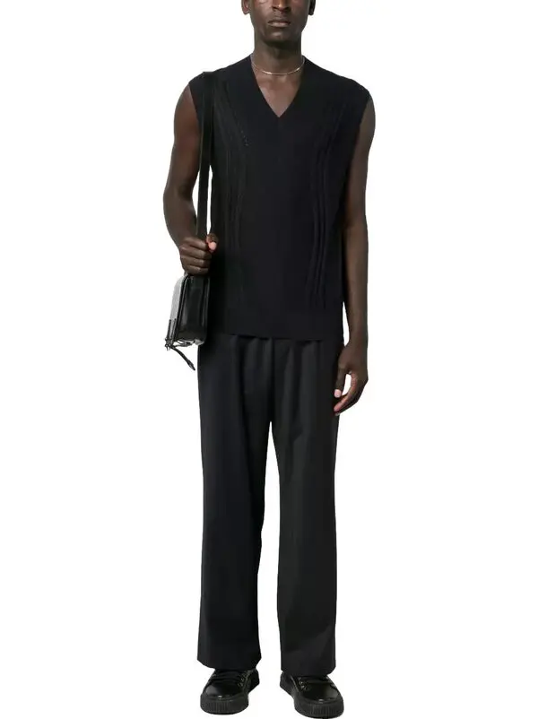 Viktor & Rolf V-neck Cable Knit Sweater - Blue