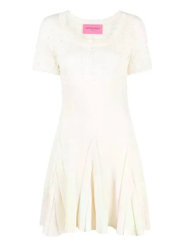 Viktor & Rolf Spinning Threads Knitted Minidress - Neutrals