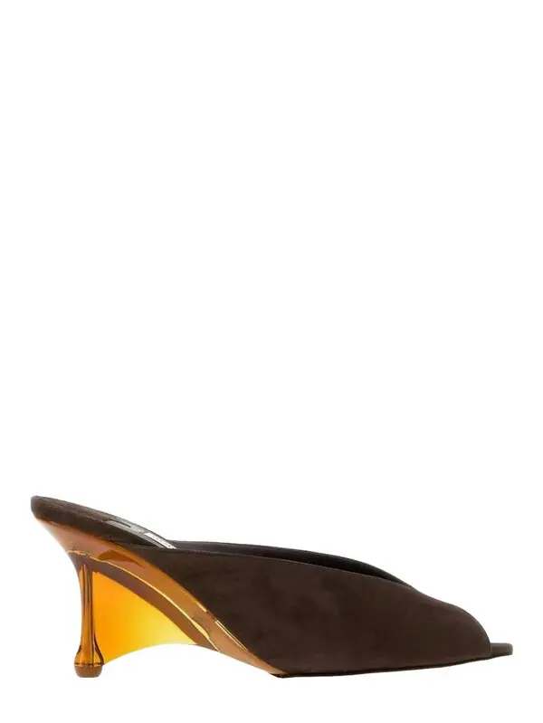 JIMMY CHOO Glace Suede Mules - Brown