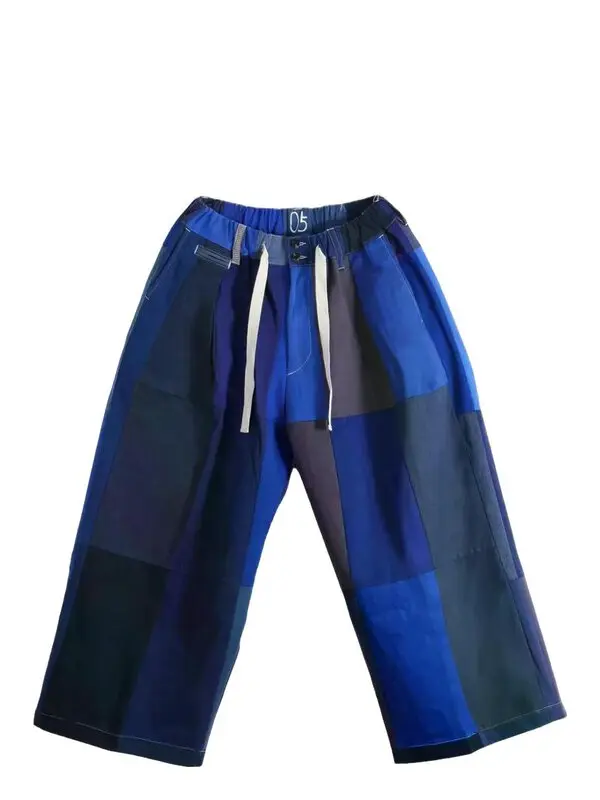 SILLAGE Patchwork Palazzo Pants - Blue