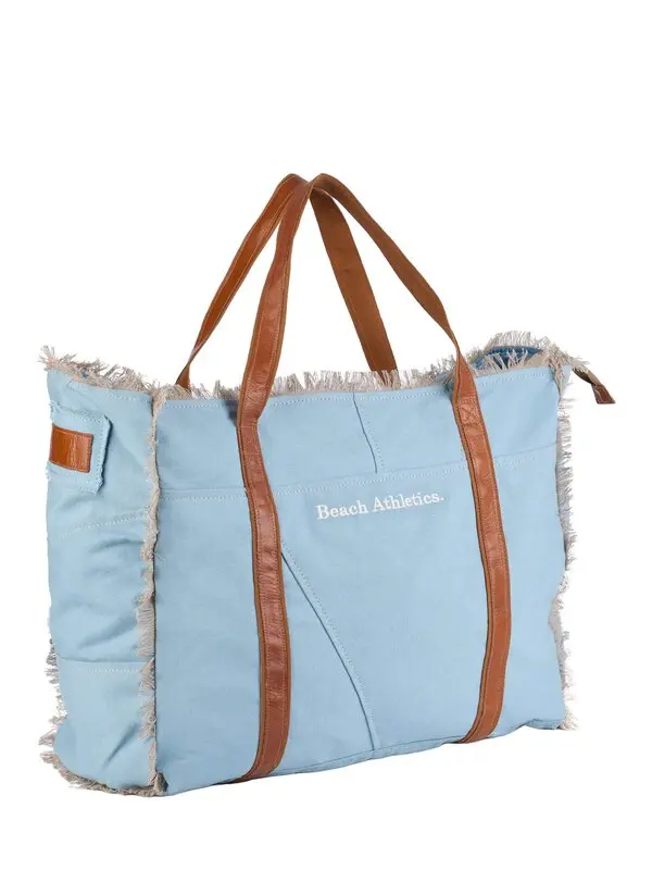 BEDROOM ATHLETICS Bonnie All Over Strap Large Washed Canvas Beach Bag - Blue