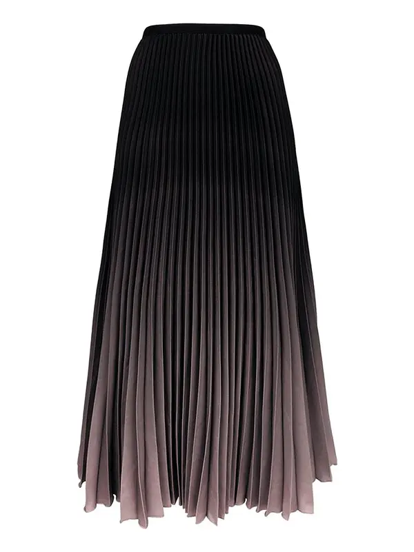 WILD COSMOS Kate Ombre Pleated Skirt - Brown