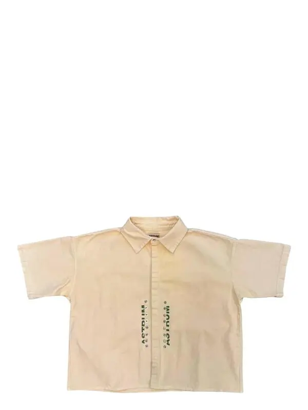 Astrum Rivet-embellished Logo-print Shirt - Neutrals