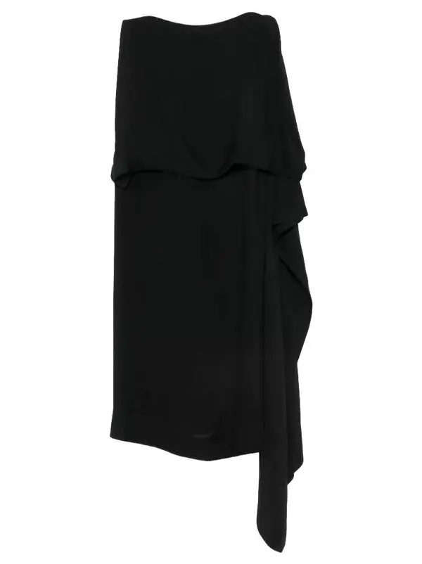Carven Strapless Asymmetric Midi Dress - Black