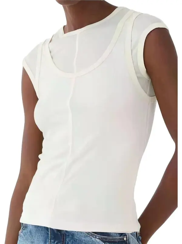 ELEH Layered Round Neck Top - Neutrals