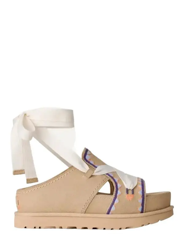 UGG Goldenstar Hi Artistitch Lace-up Sandals - Nude