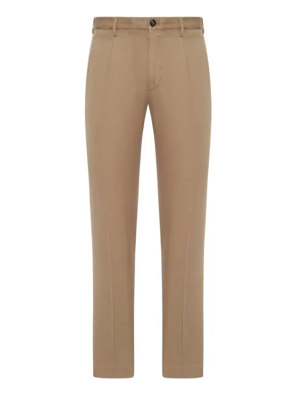Incotex Logo-patch Trousers - Brown