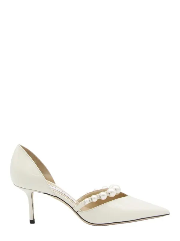 JIMMY CHOO Aurelie 65 Pumps With Pearl Embellishments - White