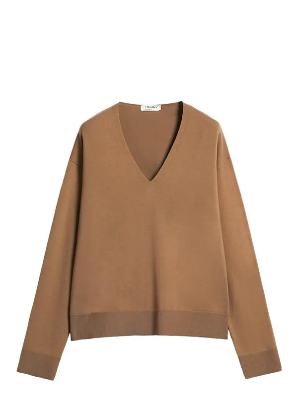 Max Mara V-neck Knitted Pullover - Gray