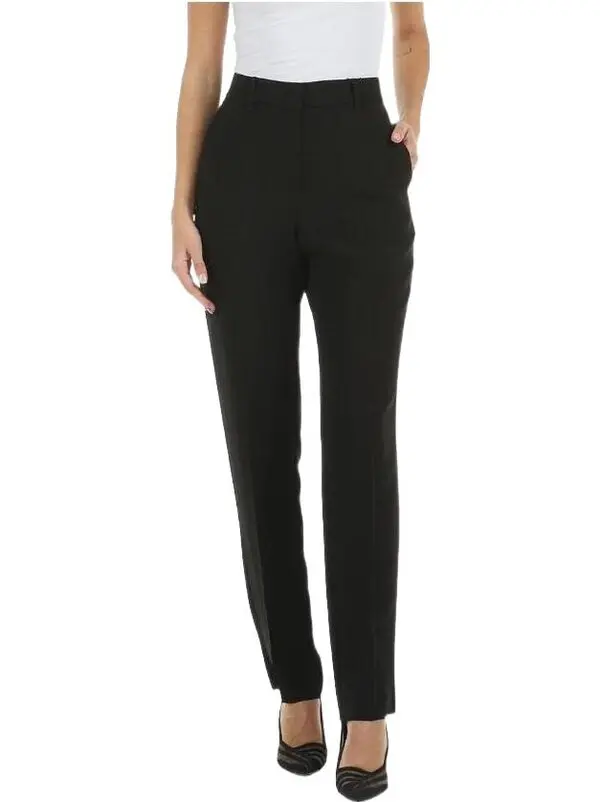 Emporio Armani Pressed-crease Straight Leg Trousers - Black