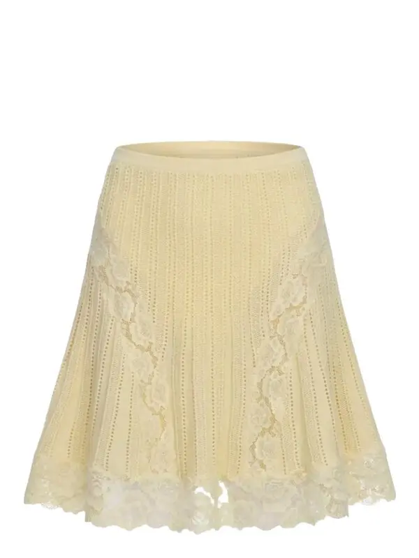 SELF-PORTRAIT Lace Midi Skirt - Nude