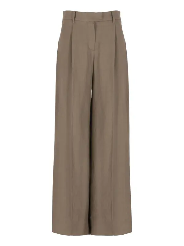 Brunello Cucinelli Fluid Twill Loose Pleated Trousers - Brown