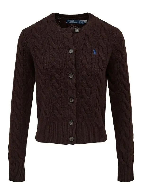Polo Ralph Lauren Cable-knit Button-up Cardigan - Black