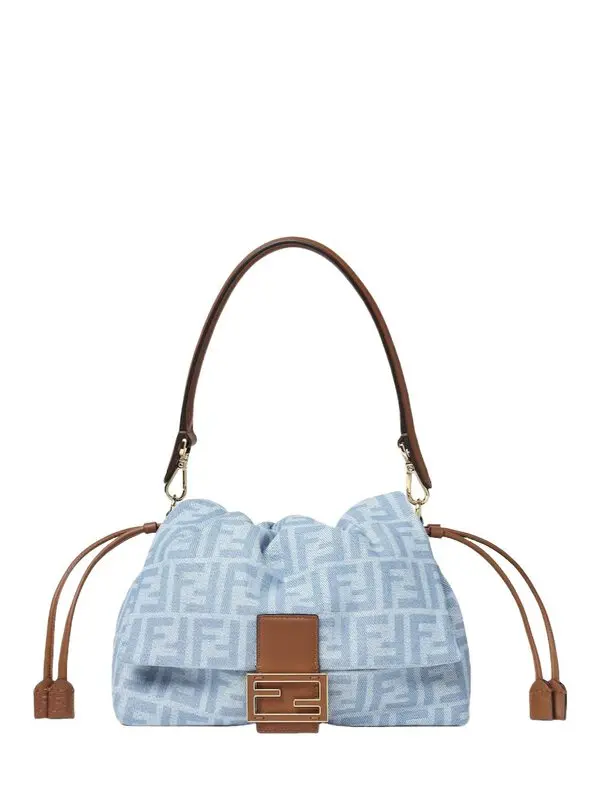 Fendi Mamma Baguette Medium Shoulder Bag - Light Blue