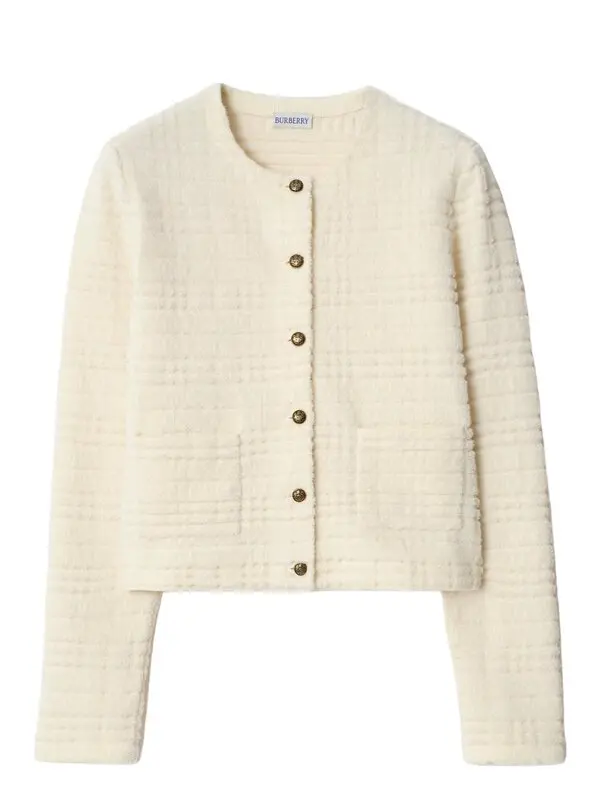 Burberry Textured Button-front Jacket - Off White